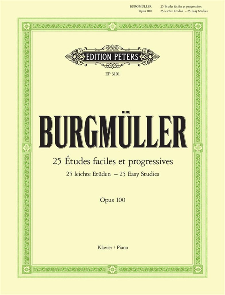 BURGMÜLLER 25 EASY STUDIES OP100 PIANO PETERS – F-Musiikki